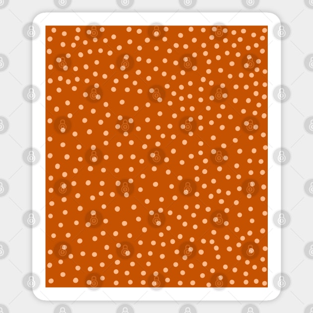 Peach Polka Dot Spots on Terracotta Pattern - Spots - Sticker | TeePublic